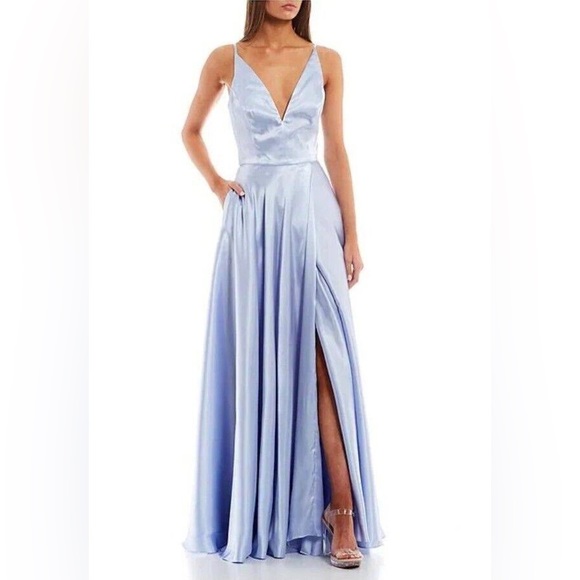 Blondie Nites | Dresses | Light Blue Silk Prom Dress | Poshmark